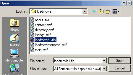 Flash mx Using Load movie in Template Creation